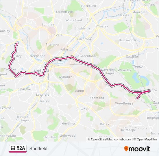 52a Route: Schedules, Stops & Maps - Woodhouse (Updated)