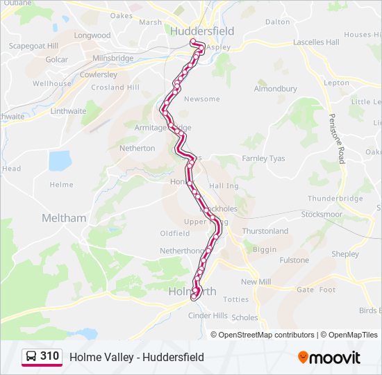 310 Route: Schedules, Stops & Maps - Holmfirth (Updated)