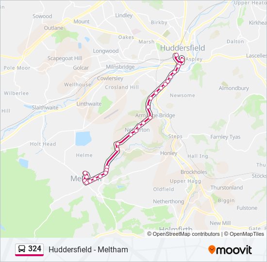 324 Route: Schedules, Stops & Maps - Meltham (Updated)
