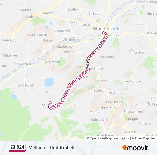324 Route: Schedules, Stops & Maps - Meltham (Updated)