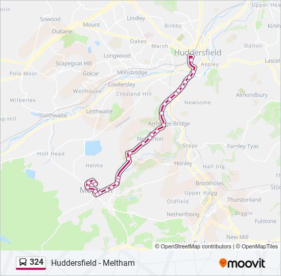 324 Route: Schedules, Stops & Maps - Huddersfield Town Centre (Updated)