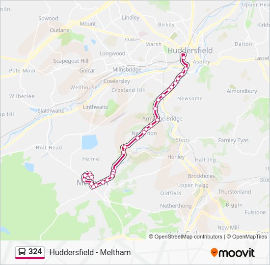 324 Route: Schedules, Stops & Maps - Huddersfield Busstn (Updated)