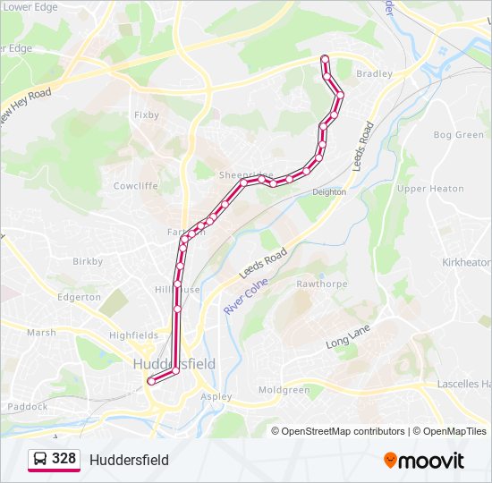 328 Route: Schedules, Stops & Maps - Huddersfield Town Centre (Updated)