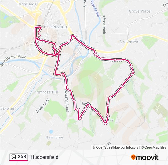 358 Route: Schedules, Stops & Maps - Huddersfield Busstn (Updated)