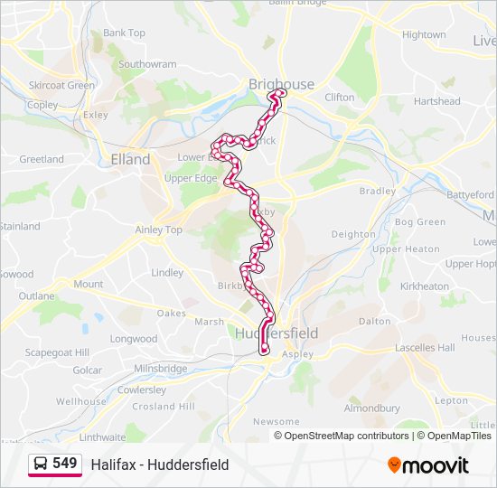 549 Route: Schedules, Stops & Maps - Brighouse Bus Stn (Updated)