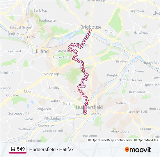 549 Route: Schedules, Stops & Maps - Brighouse Bus Stn (Updated)