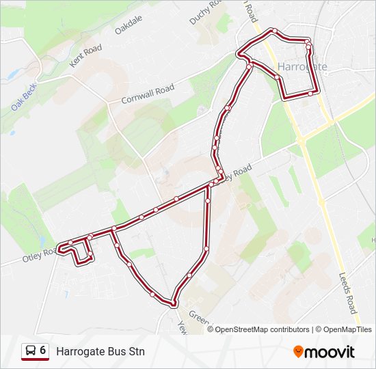 6 Route: Schedules, Stops & Maps - Harrogate Bus Stn (Updated)