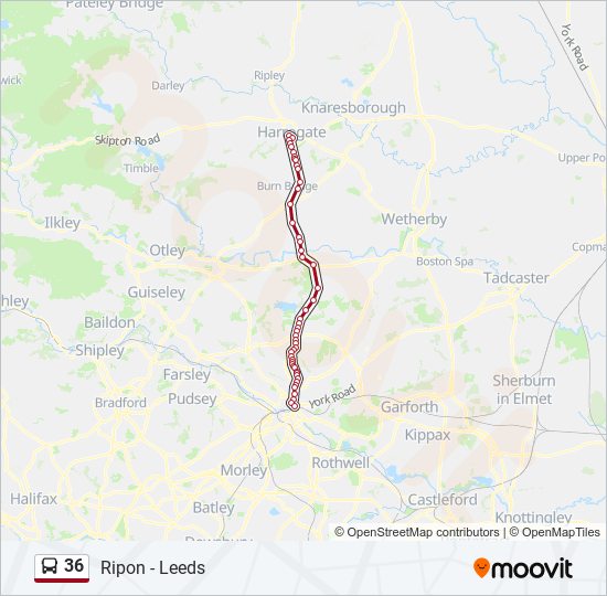 36 Route: Schedules, Stops & Maps - Harrogate (Updated)