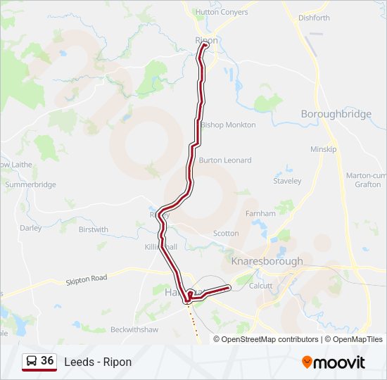 36 Route: Schedules, Stops & Maps - Ripon Bus Station (Updated)