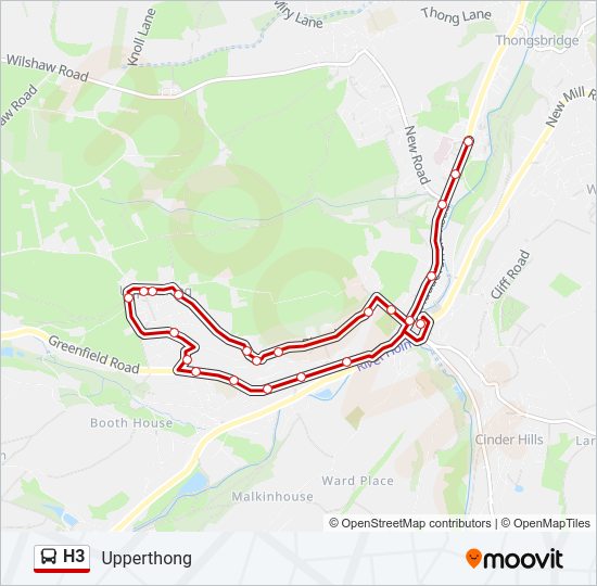 h3 Route: Schedules, Stops & Maps - Upperthong (Updated)
