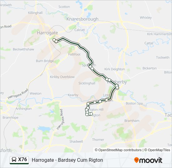 X76 Route: Schedules, Stops & Maps - Wetherby Rd Keswick Lane (Updated)