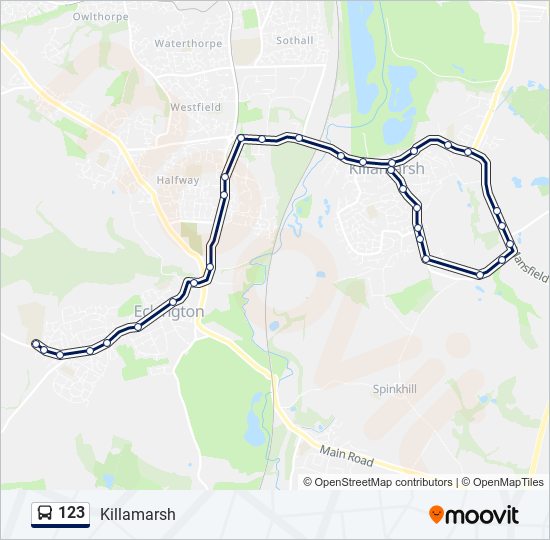 123 Route: Schedules, Stops & Maps - Killamarsh (Updated)