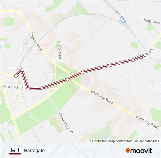 1 Route: Schedules, Stops & Maps - Harrogate (Updated)