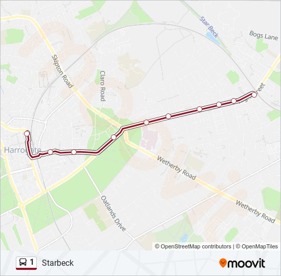 1 Route: Schedules, Stops & Maps - Starbeck (Updated)