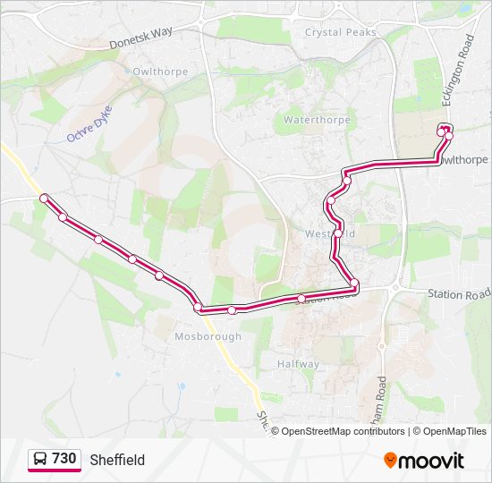 730 Route: Schedules, Stops & Maps - Mosborough Moor (Updated)