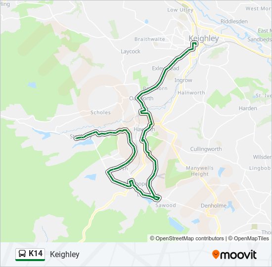 k14 Route: Schedules, Stops & Maps - Keighley (Updated)