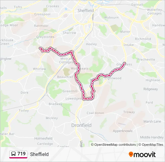 719 Route: Schedules, Stops & Maps - Gleadless Townend (Updated)