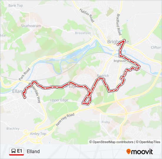 e1 Route: Schedules, Stops & Maps - Elland (Updated)