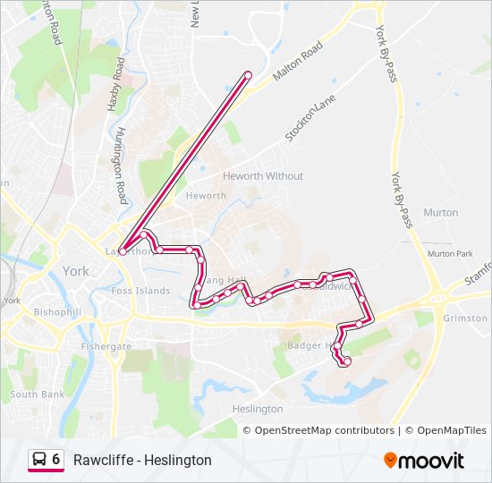 6 Route: Schedules, Stops & Maps - Monks Cross (Updated)