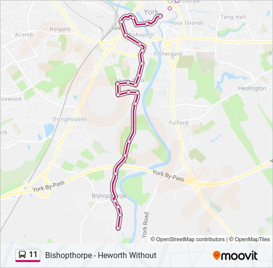 11 Route: Schedules, Stops & Maps - Bishopthorpe (Updated)