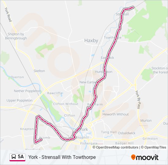5a Route: Schedules, Stops & Maps - Strensall (Updated)