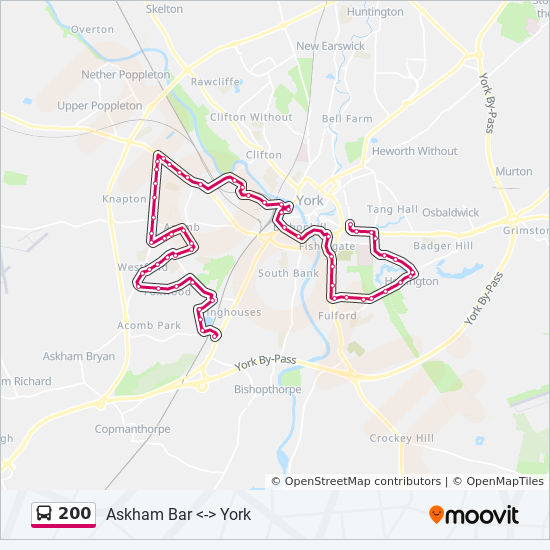 200 Route: Schedules, Stops & Maps - Askham Bar York