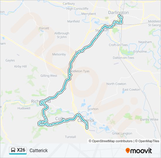 x26 Route: Schedules, Stops & Maps - Catterick (Updated)