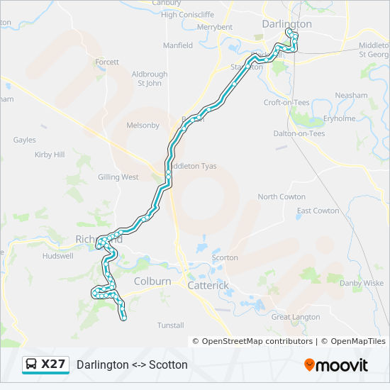 x27 Route: Schedules, Stops & Maps - Darlington Scotton (Updated)