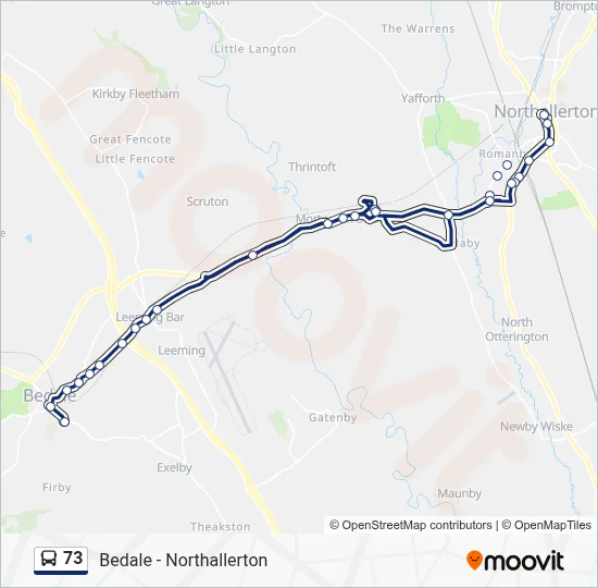 73 Route: Schedules, Stops & Maps - Bedale Fitzalan Rd (Updated)