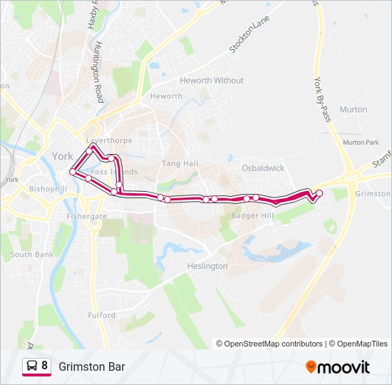 8 Route: Schedules, Stops & Maps - Grimston Bar (Updated)