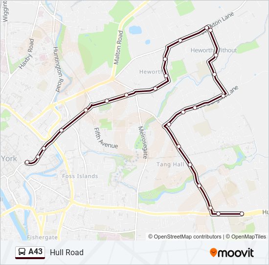 a43 Route: Schedules, Stops & Maps - Hull Road (Updated)