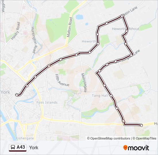 a43 Route: Schedules, Stops & Maps - York (Updated)