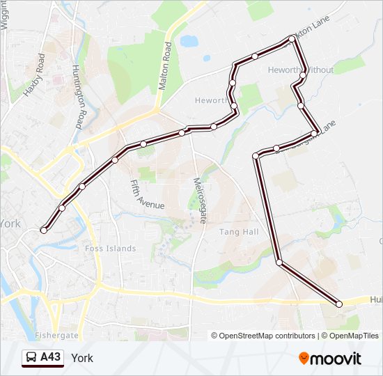 a43 Route: Schedules, Stops & Maps - York (Updated)