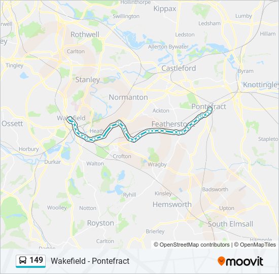 149 Route Schedules Stops Maps Pontefract Updated 149 Route Schedules Stops Maps Pontefract Updated