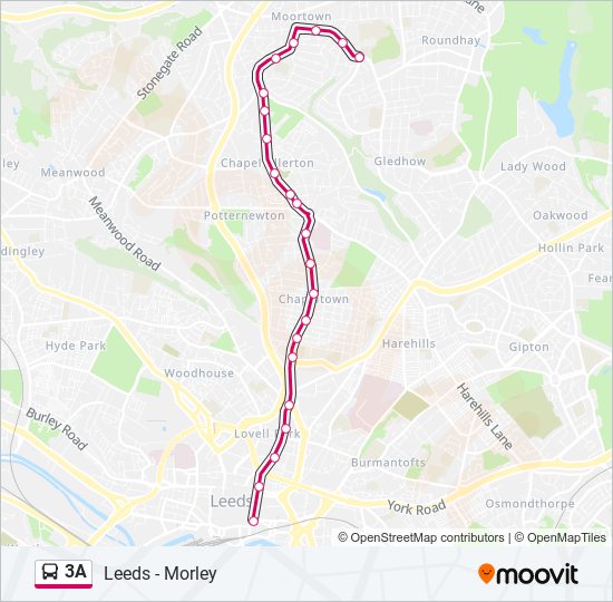 3a Route: Schedules, Stops & Maps - Leeds City Centre (Updated)