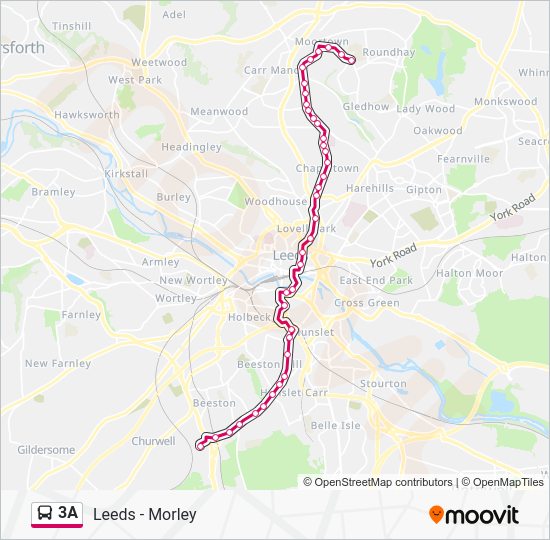 3A Route: Schedules, Stops & Maps - Lidgett Lane (Updated)