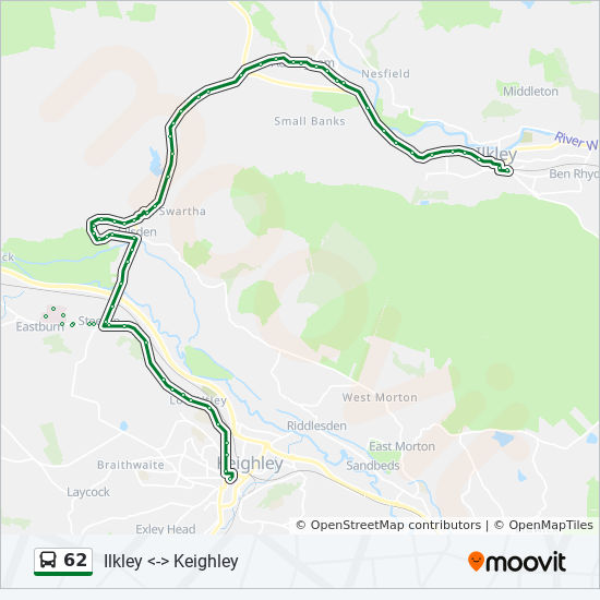 62 Route: Schedules, Stops & Maps - Ilkley Keighley (Updated)
