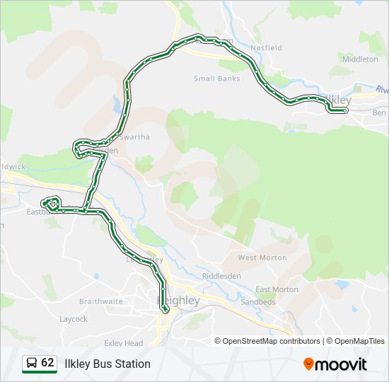 62 Route: Schedules, Stops & Maps - Ilkley Bus Station (Updated)