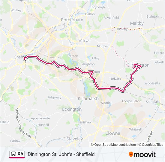 x5 Route: Schedules, Stops & Maps - Sheffield Intc (Updated)