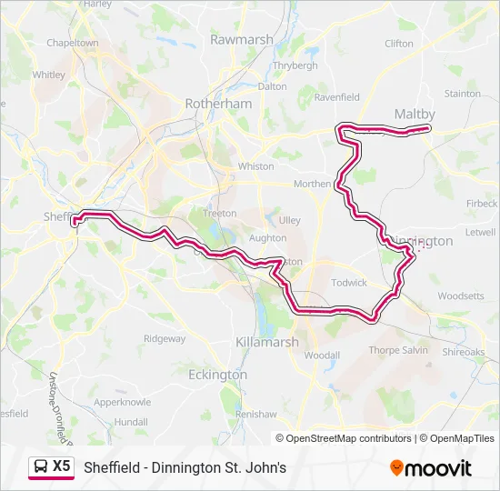X5 Route: Schedules, Stops & Maps - Sheffield Intc (Updated)