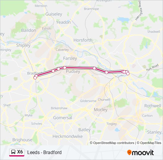 x6 Route: Schedules, Stops & Maps - Leeds City Centre (Updated)