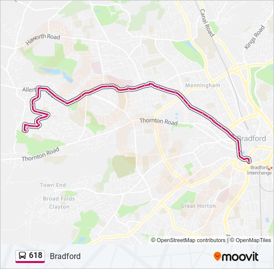 618 Route: Schedules, Stops & Maps - Bradford City Centre (Updated)