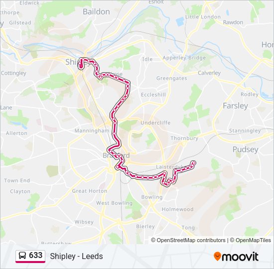 633 Route: Schedules, Stops & Maps - Tyersal Crescent (Updated)