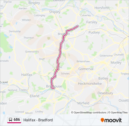 686 Route: Schedules, Stops & Maps - Brighouse (Updated)