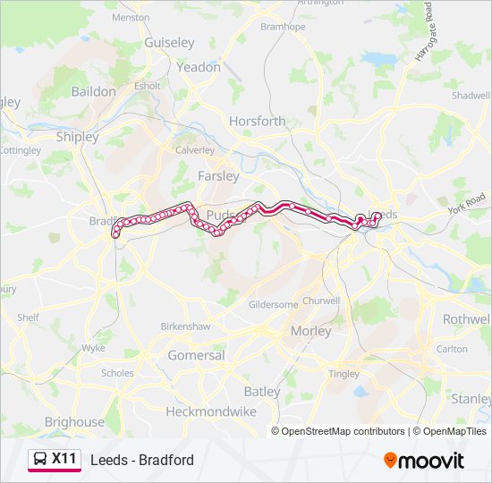 x11 Route: Schedules, Stops & Maps - Leeds City Centre (Updated)