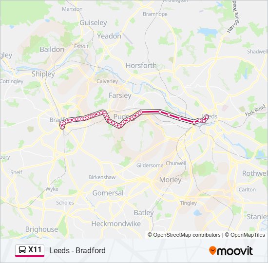 x11 Route: Schedules, Stops & Maps - Leeds City Centre (Updated)