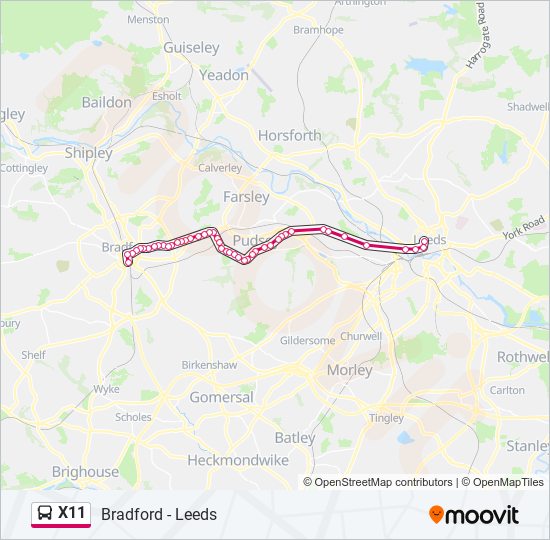 x11 Route: Schedules, Stops & Maps - Bradford City Centre (Updated)