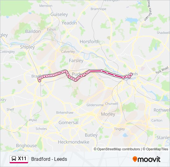 x11 Route: Schedules, Stops & Maps - Leeds City Centre (Updated)