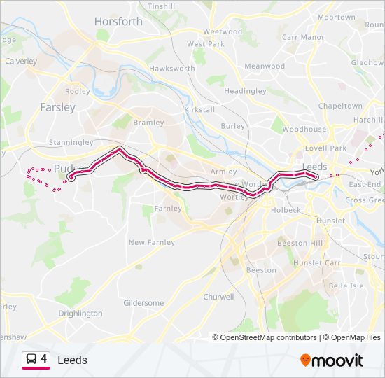 4 Route: Schedules, Stops & Maps - Pudsey Bus Station (Updated)