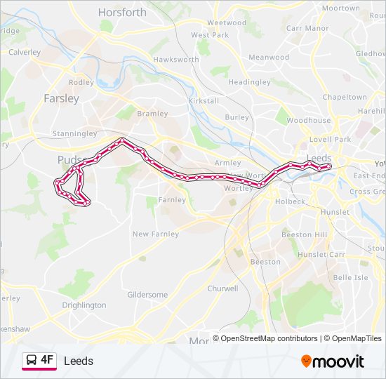 4f Route: Schedules, Stops & Maps - Leeds City Centre (Updated)